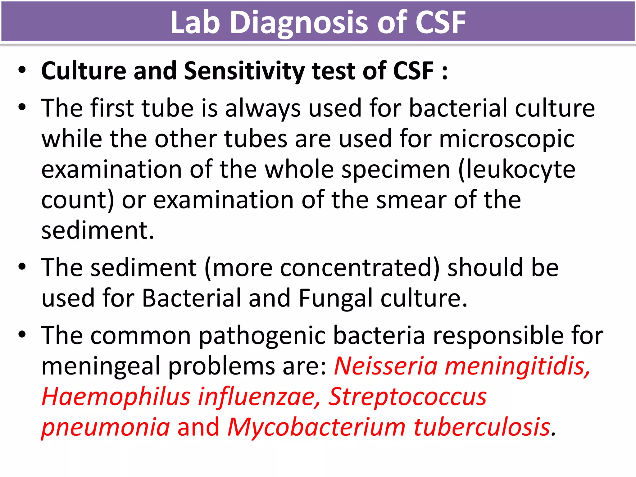CSF examination | PPTX