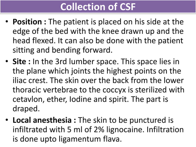 CSF examination | PPTX | Brain and Nervous System Disorders | Diseases ...