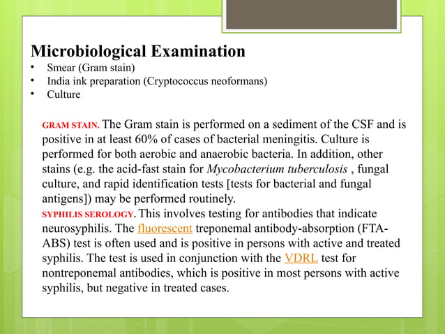 CSF EXAMINATION presentation for pathology | PPT