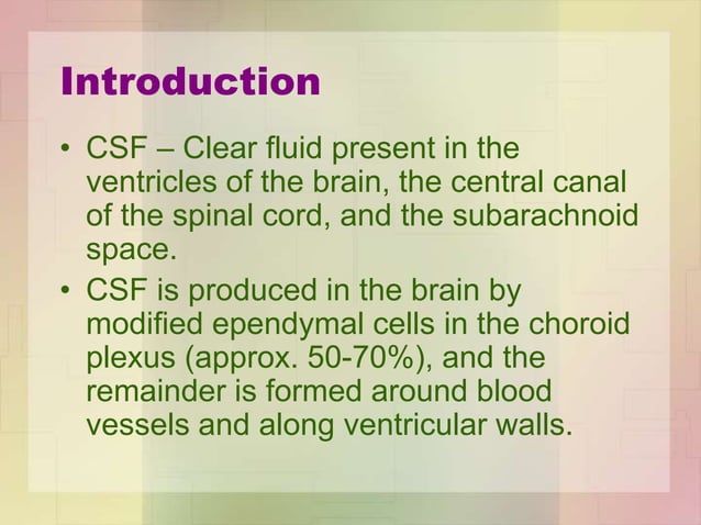 CSF. Anaesthesia | PPT