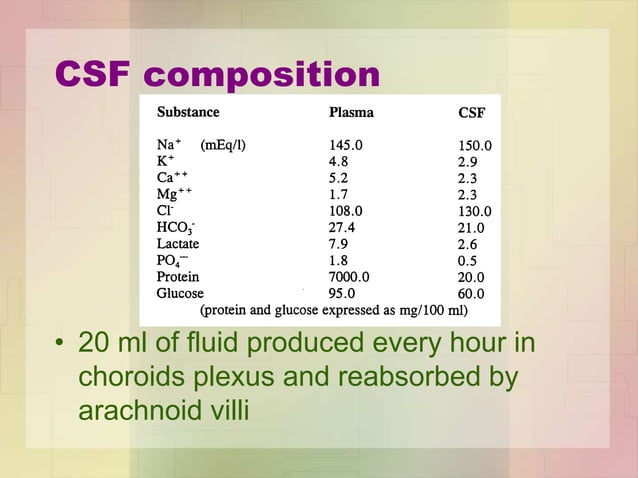 CSF. Anaesthesia | PPT