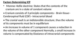 Cerebrospinal Fluid and factors affecting Intracranial pressure | PPTX