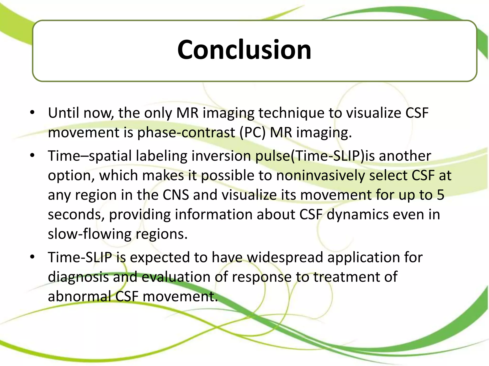 Csf flow study | PPTX