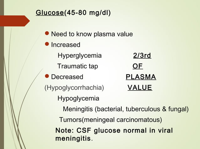 CSF Examination | PPT | Blood Disorders | Diseases and Conditions
