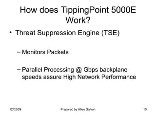 IPS Product Comparison of Cisco 4255 & TippingPoint 5000E | PPT
