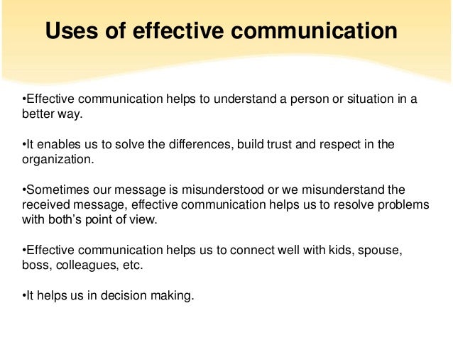 effective communication.