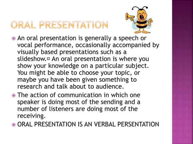 oral presentation | PPT