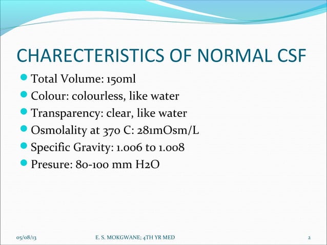 Cerebrospinal Fluid Interpretation | PPT | Blood Disorders | Diseases ...