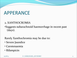 Cerebrospinal Fluid Interpretation | PPT