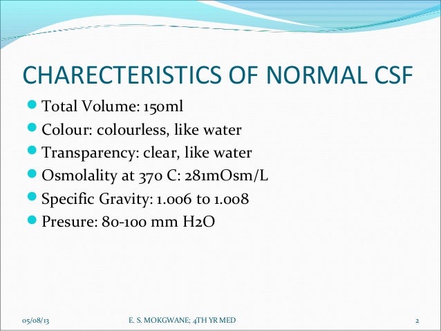 Cerebrospinal Fluid Interpretation