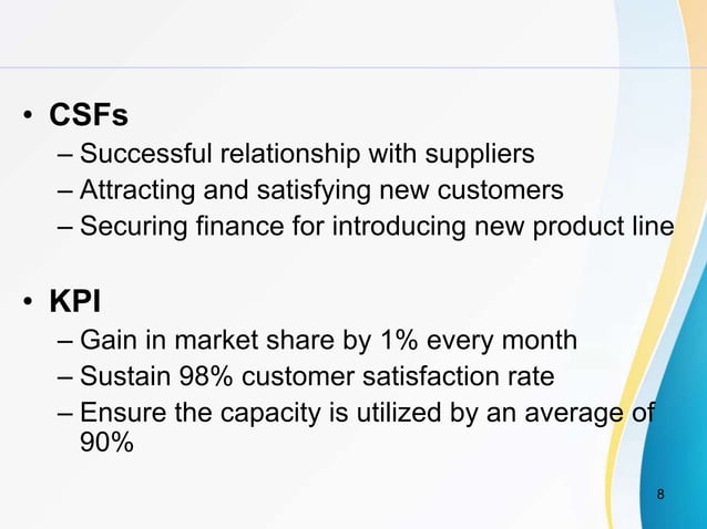 Csf Critical Success Factore And Kpi Key Performance Indicator Ppt