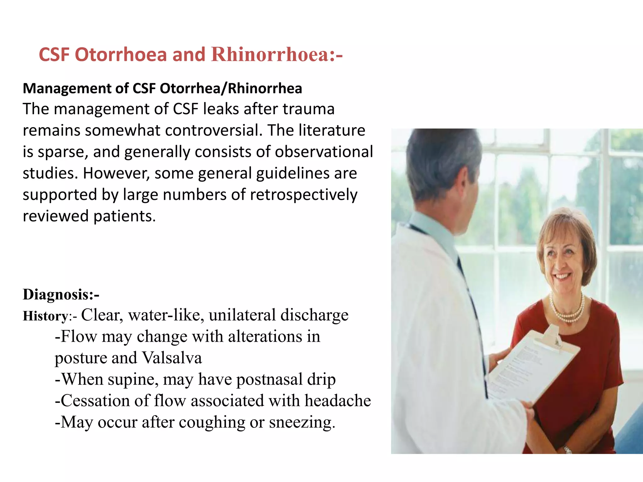 Csf leak and antibiotic. | PPTX