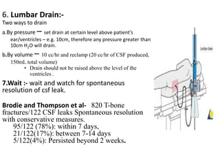 Csf leak and antibiotic. | PPTX