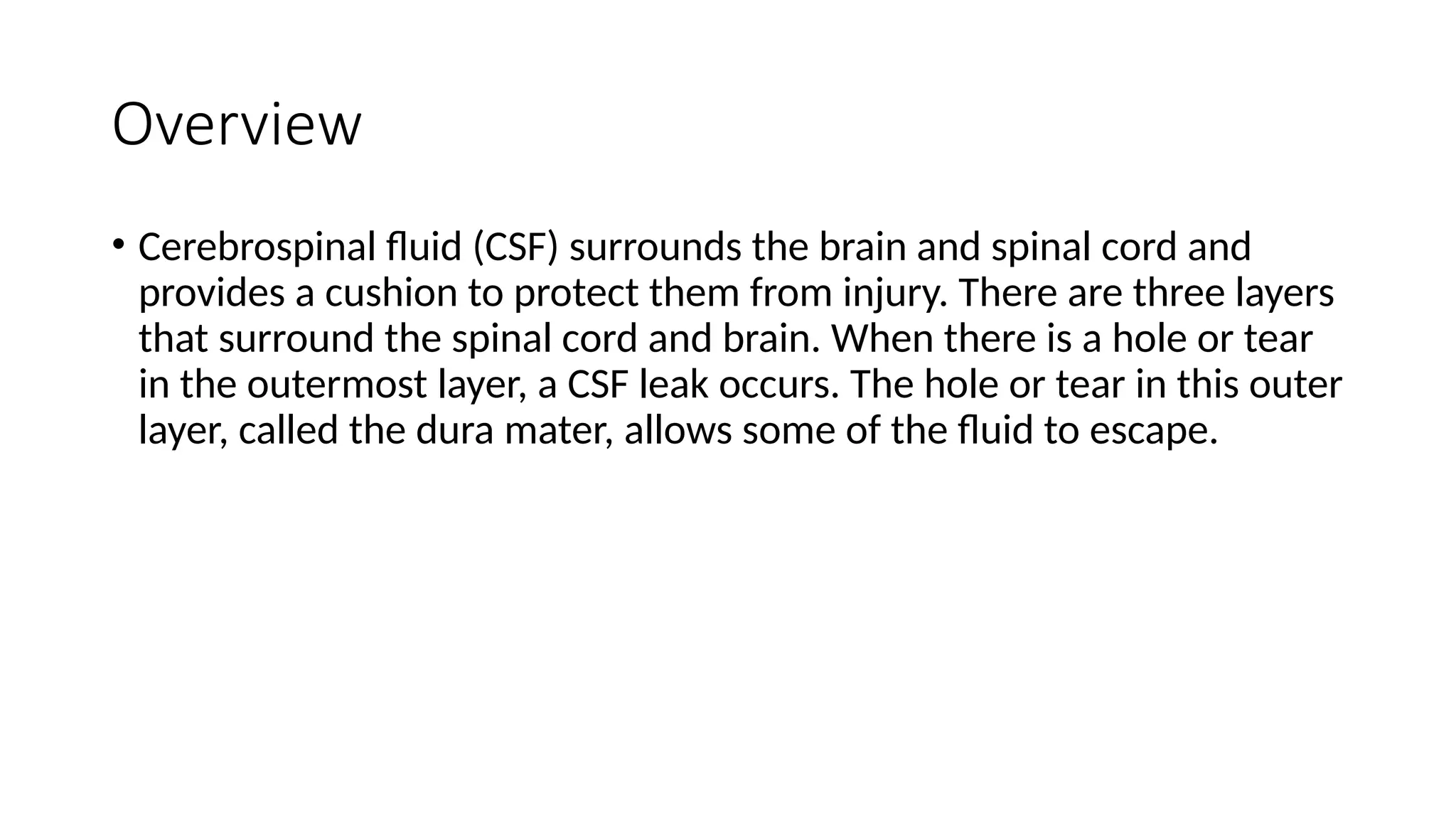 CSF leak (Cerebrospinal fluid leak).pptx
