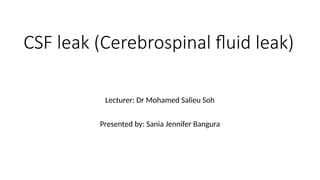 CSF leak (Cerebrospinal fluid leak).pptx