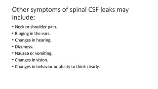 CSF leak (Cerebrospinal fluid leak).pptx