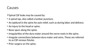 CSF leak (Cerebrospinal fluid leak).pptx
