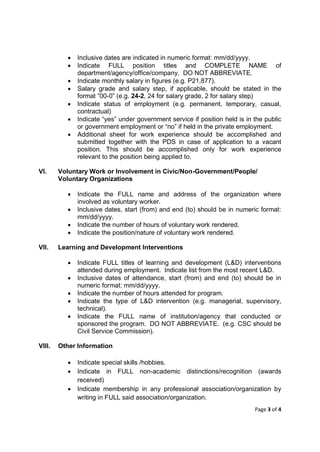 Cs form no. 212 attachment Revised Guide to Filling up the Personal ...