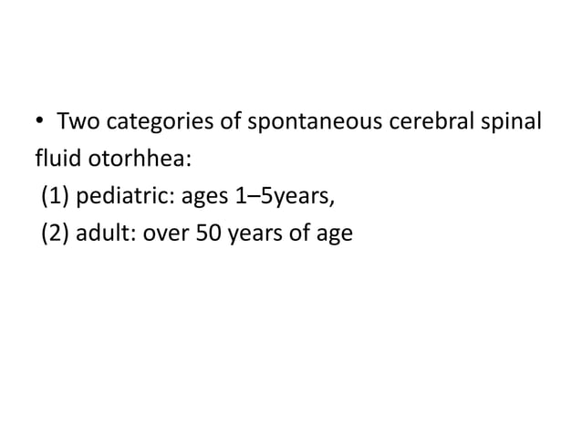 Csf oto.pptx1 | PPTX | Ear, Nose and Throat Conditions | Diseases and ...