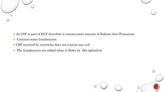 CSF cerebrospinal fluid examination Mlt students | PPTX