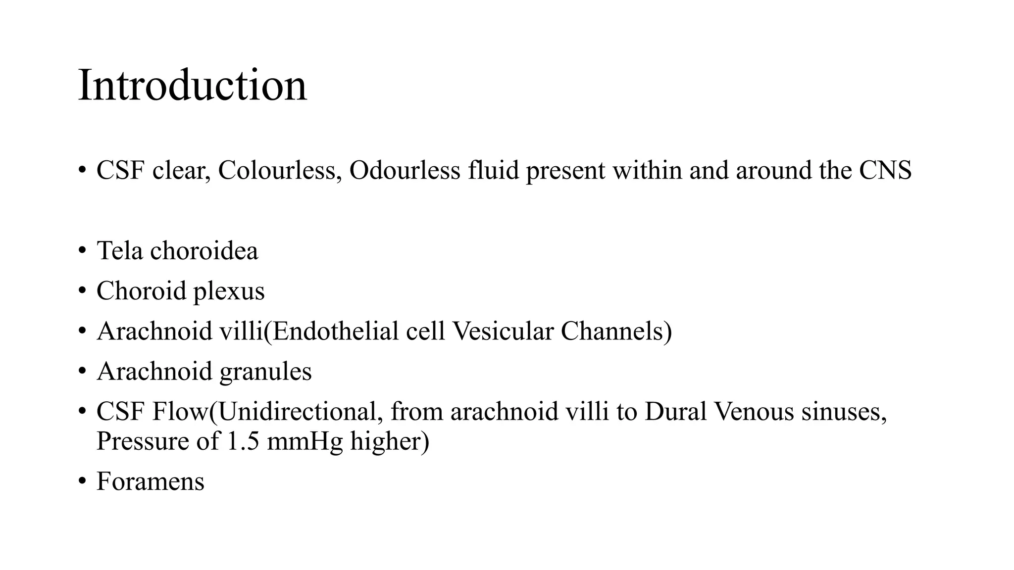 CSF Production, Dynamics and Physiology | PPTX