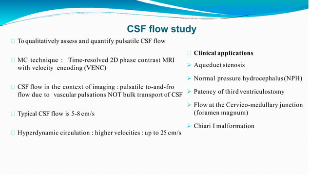 CSF Production, Dynamics and Physiology | PPTX