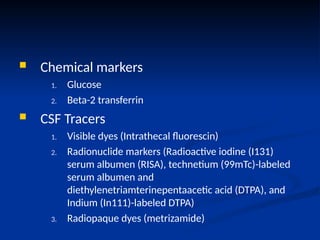 Cerebro spinal fluid rhinorrhea management | PPTX | Ear, Nose and ...