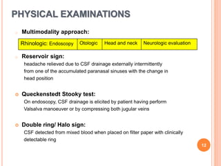 CSF Rhinorrhea | PPTX