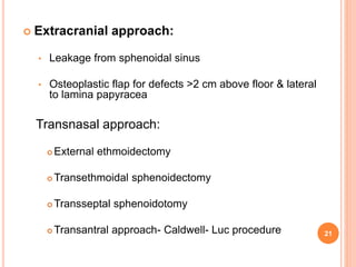 CSF Rhinorrhea | PPTX