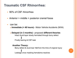 CSF Rhinorrhea | PPTX