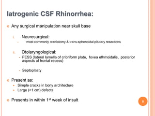 CSF Rhinorrhea | PPTX