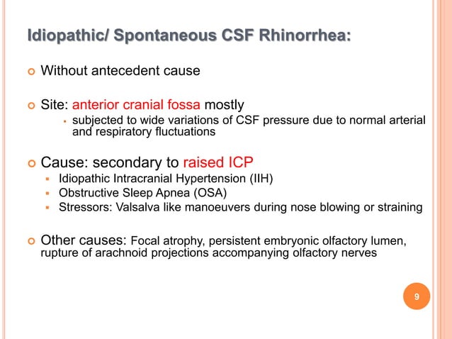 CSF Rhinorrhea | PPTX