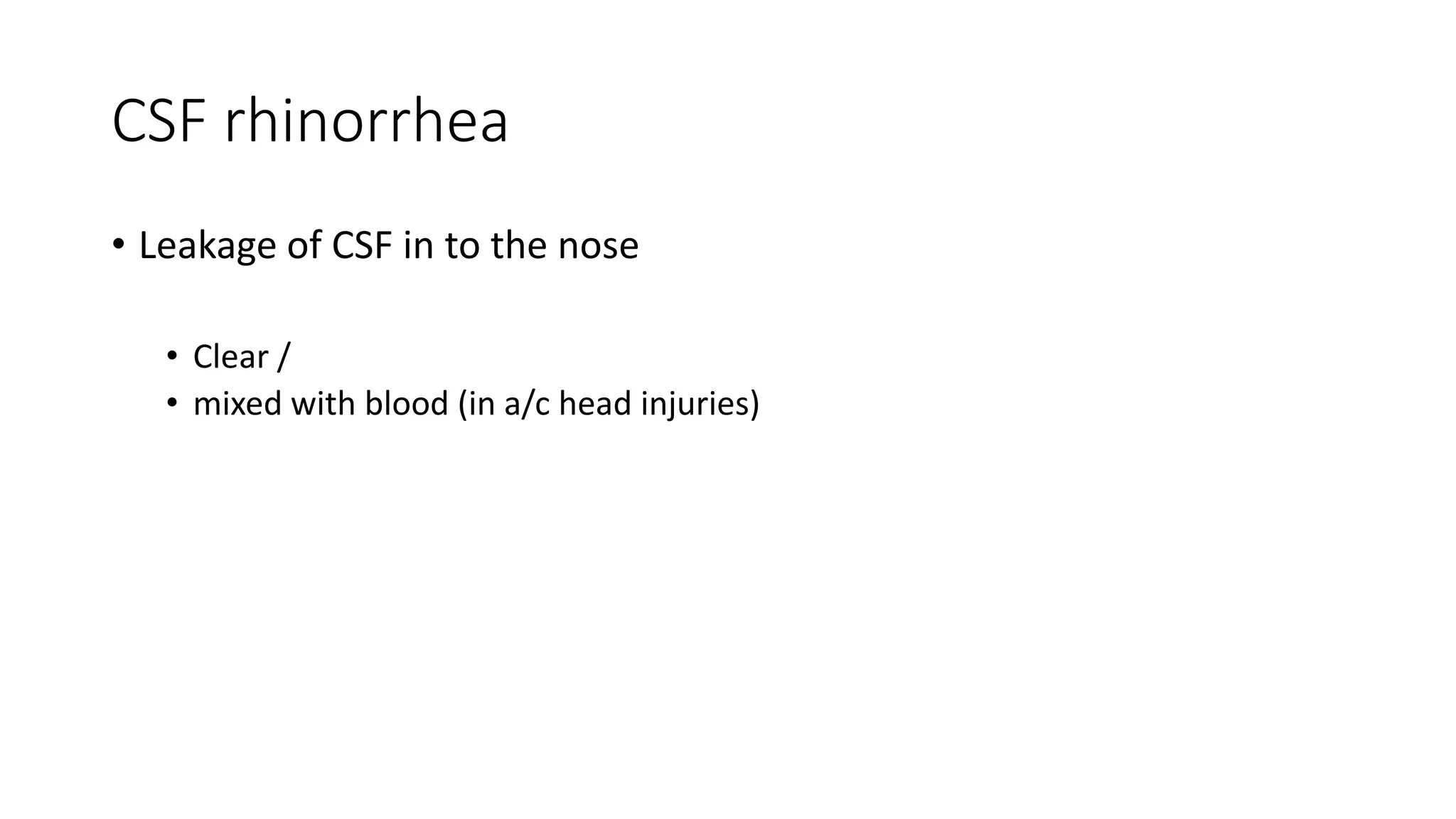 Csf rhinorrhea ppt | PPTX