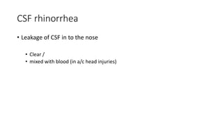 Csf rhinorrhea ppt | PPTX