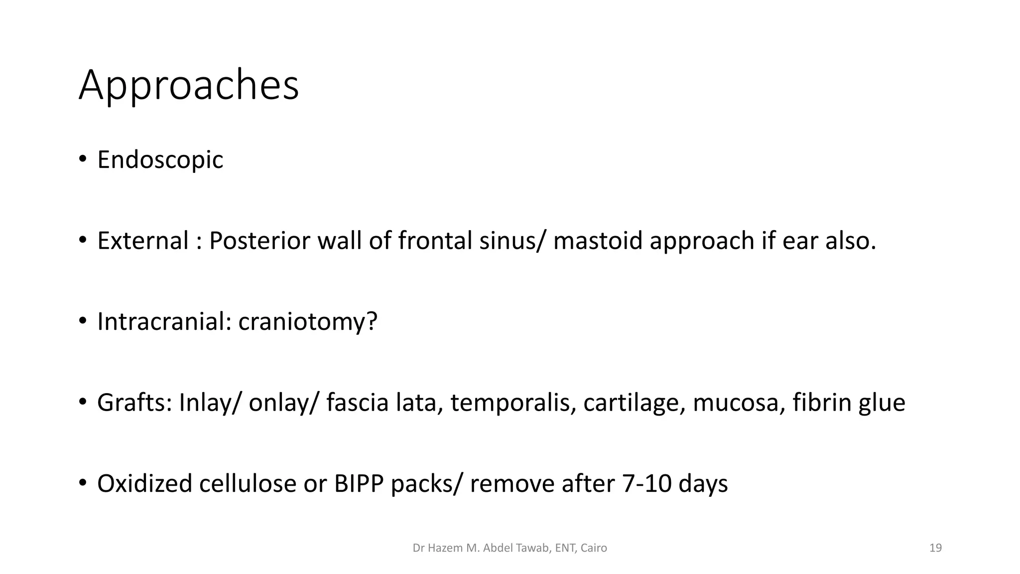Csf rhinorrhea dr hazem m. abdel tawab | PPTX
