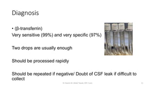 Csf rhinorrhea dr hazem m. abdel tawab | PPT