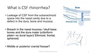 Csf rhinorrhea dr hazem m. abdel tawab | PPT