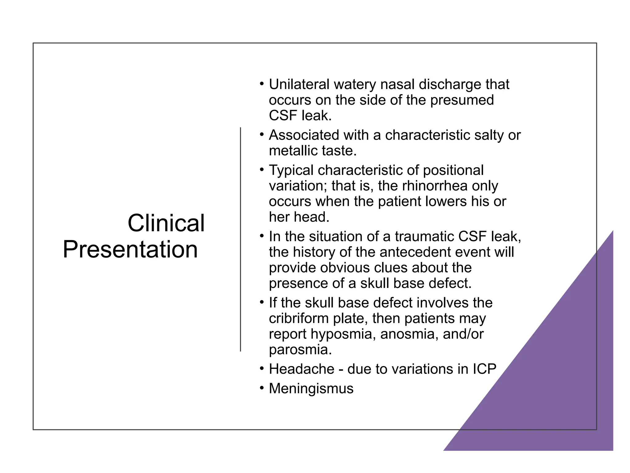 CSF RHINORRHOEA and management of csf rhinorrhea | PPTX