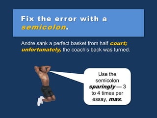 Comma Splices, Run- On Sentences, and Fragments | PPT