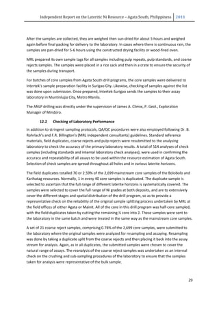 INDEPENDENT REPORT ON THE NICKEL LATERITE RESOURCE - AGATA SOUTH ...