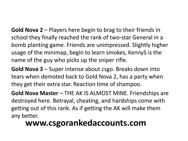 Csgo ranks explained | PPT