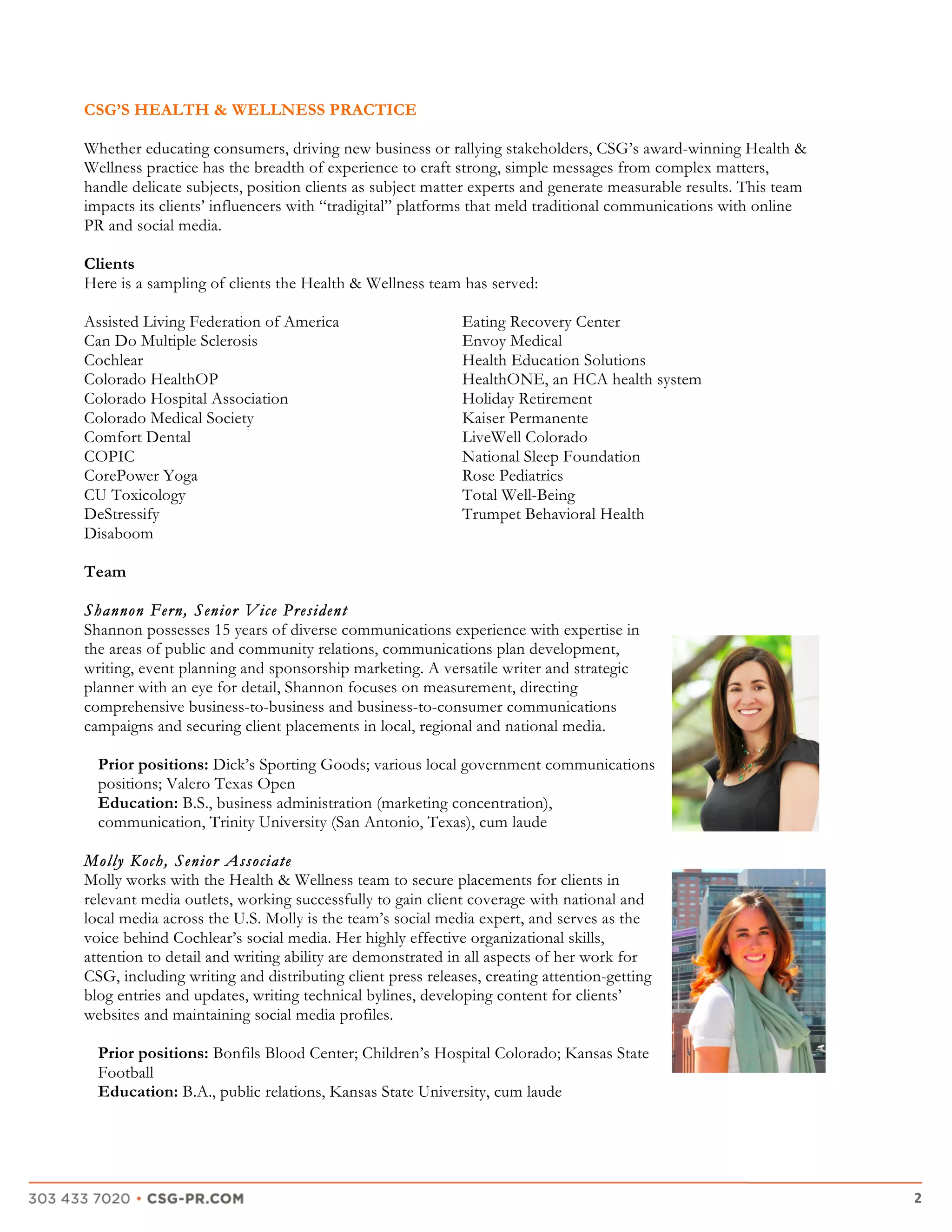 CSG Health & Wellness Overview | PDF | Business | Business and Finance