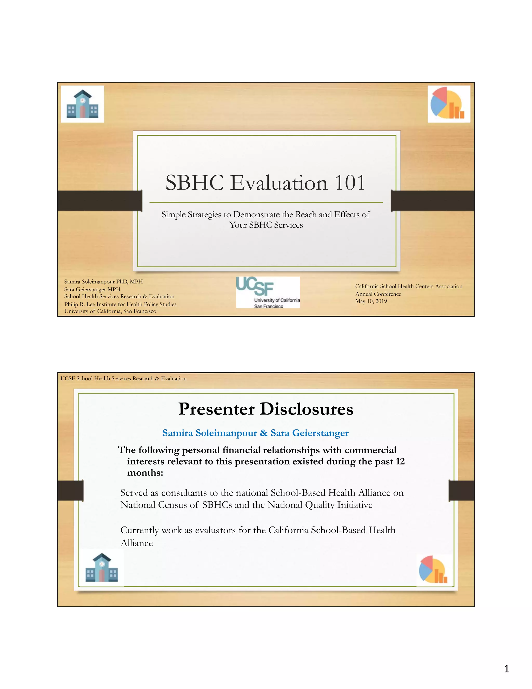SBHC Evaluation 101: Demonstrating the Value of Your SBHC | PDF