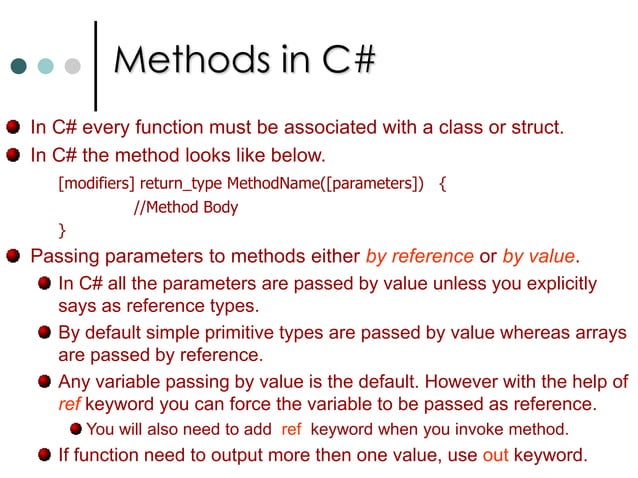 CSharp Presentation | PPTX | Programming Languages | Computing
