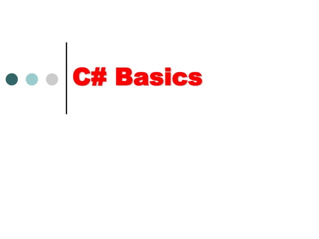 CSharp Presentation | PPTX | Programming Languages | Computing