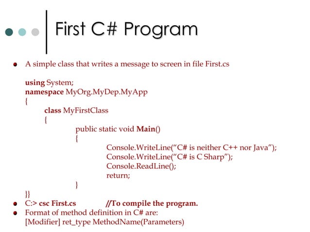CSharp Presentation | PPTX | Programming Languages | Computing