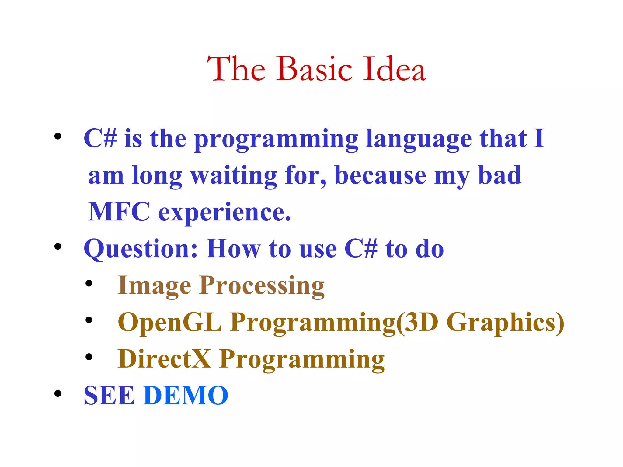 C sharp | PPT | Free Download