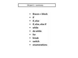 C#, OOP introduction and examples | PPSX