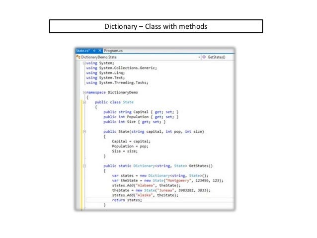 C#, OOP introduction and examples
