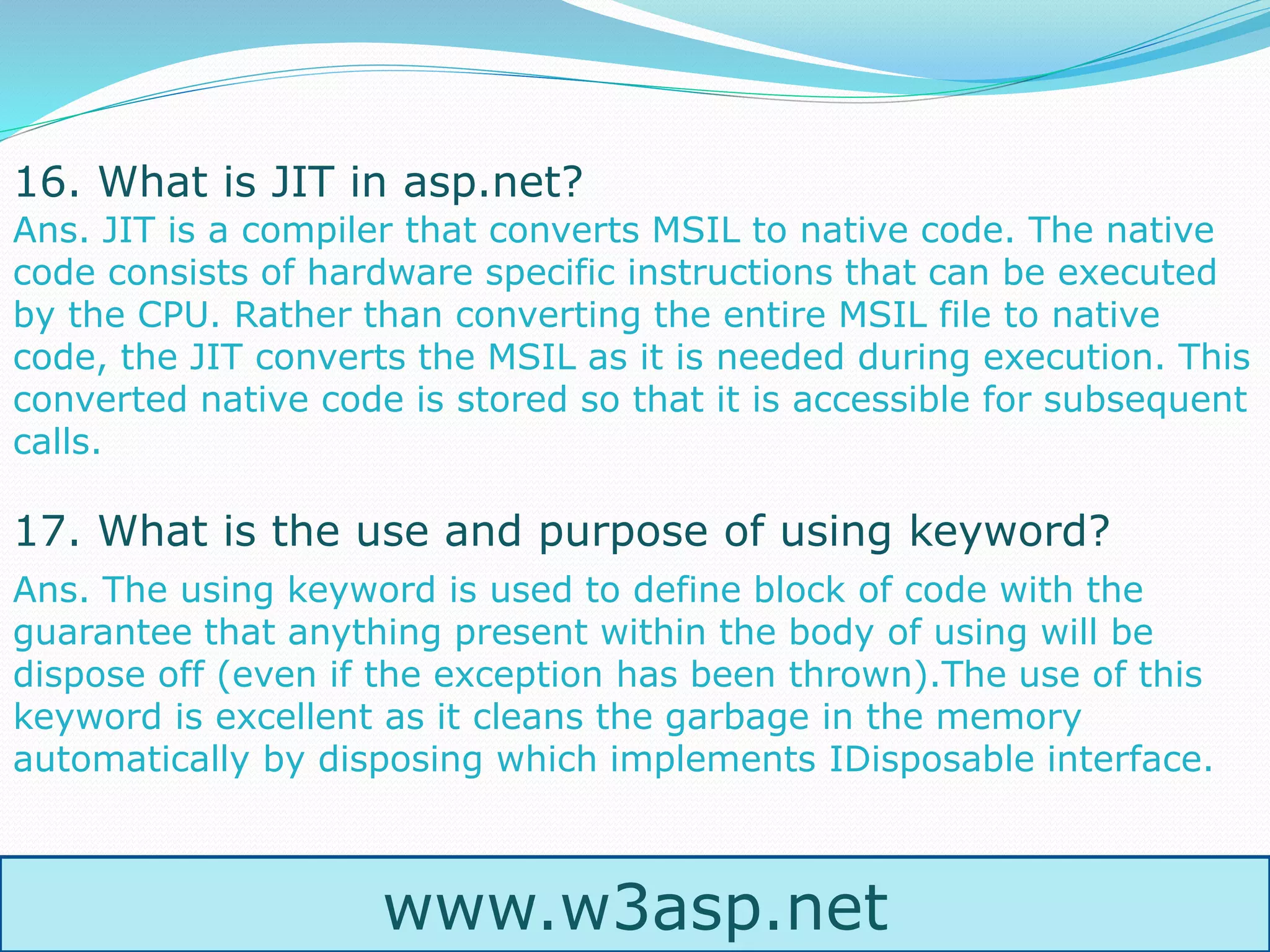 Top 20 c# interview Question and answers | PPT